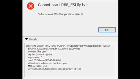 Cant Run Eslify In Mo2 I Keep Getting This Error Every Time I Run