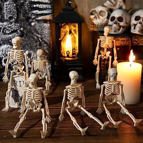 Zhwkmyp 12 Pcs Mini Skeleton Figurines Small Skeletons For Halloween