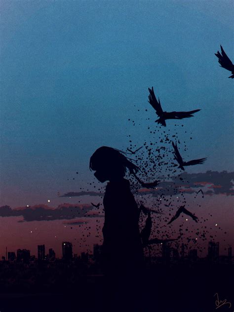 Huashijw Original Absurdres Chinese Commentary Highres 1girl Bird