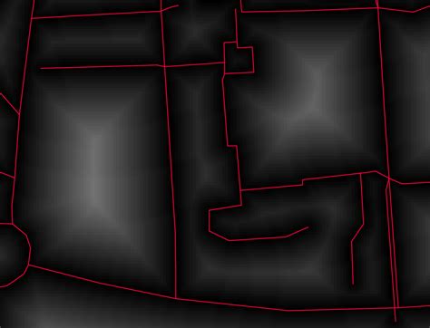 Gdal Has A Pretty Handy Proximity Calculator Where Each Pixel In The Output Raster Represents