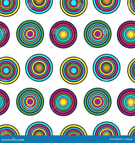 Purple Yellow And Green Circles Seamless Vector Pattern Stock Vector