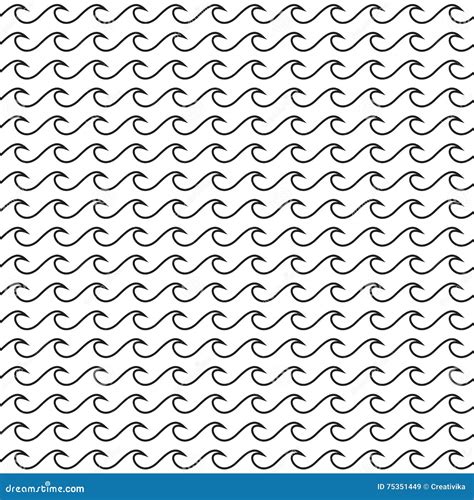 Black Waves Seamless Pattern Stock Vector Illustration Of Cover