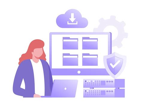 premium vector data server concept storage technology cloud system