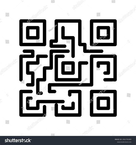 Qr Code Icon Line Style Vector Stock Vector Royalty Free Shutterstock