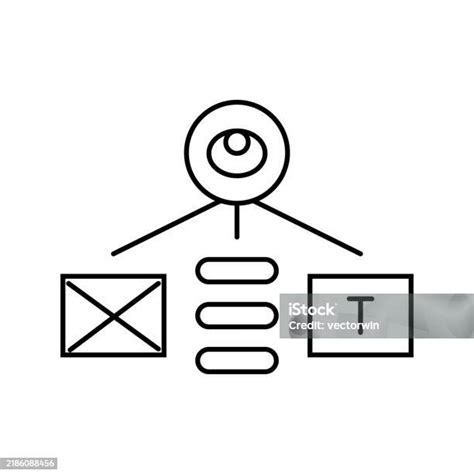 Visual Hierarchy Ux Ui Design Line Icon Vector Illustration Stock Illustration Download Image