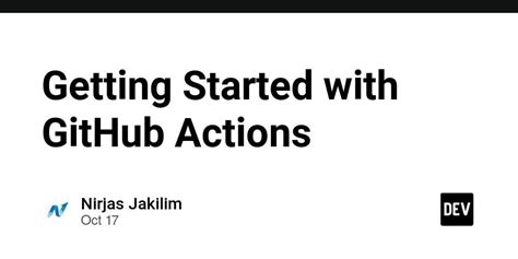 getting started with github actions r devto