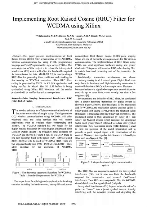 pdf implementing root raised cosine rrc filter for wcdma using xilinx