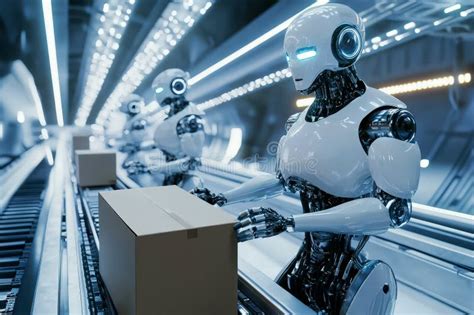 Robotic Innovation Showcased In A Futuristic Assembly Line With Robots