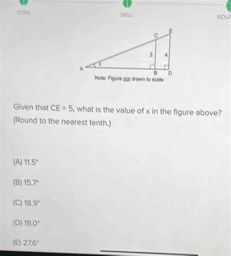 Solved Core Skill Adva Given That Ce5 What Is The Value Of X In The