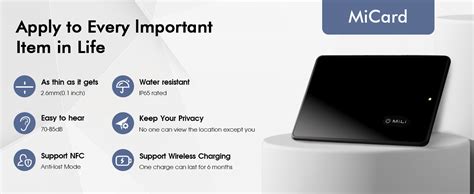 Mili Micard Wallet Tracker Wireless Rechargeable Smartcard Keystone 4