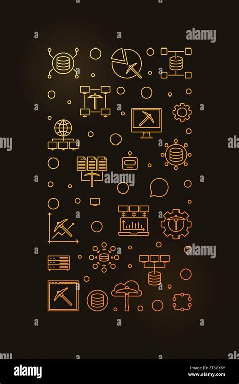 Data Mining Vertical Golden Outline Banner Database Analytics Concept