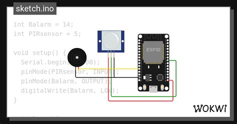 Motion Alarmweelissen Wokwi Esp32 Stm32 Arduino Simulator