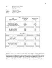 Comparison Analysis Docx To From Subject Date Professor Lauren Thomas Franklin