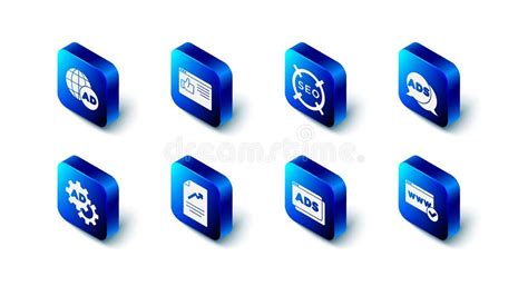 Set Browser Window Seo Optimization Advertising Website Template Document With Graph Chart