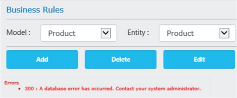 Master Data Services Database Error Has Occured When Publishing Business Rule Under The