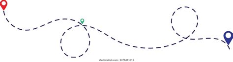Route Icon Between Two Points Dotted Stock Vector Royalty Free