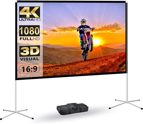 Portable Projector Screen 60inch Movie Projection Screen Indoor Projector Screen And Stand 16 9