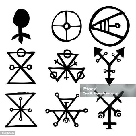 올드 노르웨이 스칸디나비아 룬 가상 버전의 집합입니다 룬 알파벳 기호 Futhark 고대 신비의 상징 바이킹 편지와 룬에서 영감을 벡터 Freemasons에 대한 스톡 벡터