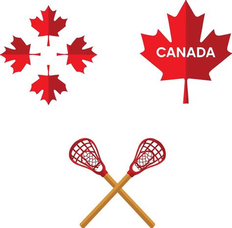 Canada Day Heritage Icons Maple Leaves And National Sports 67381572 Vector Art At Vecteezy