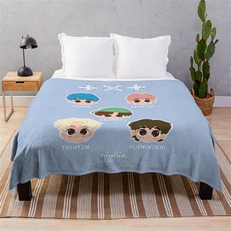 Chibi Txt Blue Hour Fanart Throw Blanket Tomorrow X Together Merch