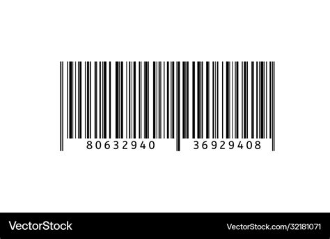 Barcode Flat Icon Bar Code Sign Thin Line Vector Image