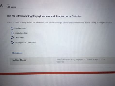 Solved Test For Differentiating Staphylococcus And