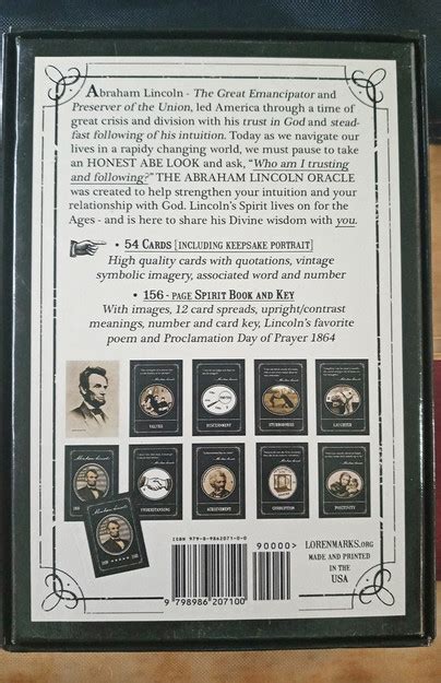 the abraham lincoln oracle deck spirit book and key