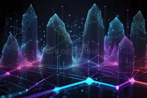 Abstract Glowing 3d Big Data Visualization Futuristic Infographics Aesthetic Design Visual