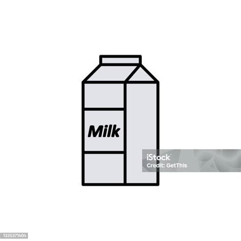 포장 용기 또는 우유 팩 종이 절단 아이콘 우유 판지 상자 또는 패킷 종이 상자 에 대한 격리 된 개요 기호 삽화 기호 로고 모바일 응용 프로그램 디자인 웹 개발 Ui Ux