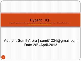 Hyperic HQ For Cloud Infrastructure Monitoring PPT