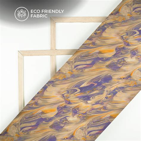 Glossy Purple Marble Digital Print Versatile Crepe Silk Fabric Fabcurate