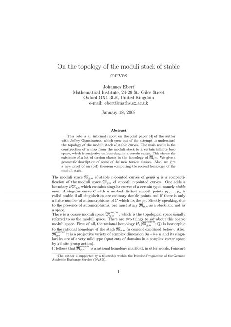 On The Topology Of The Moduli Stack Of Stable Curves