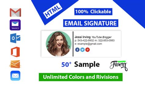 Create A Clickable Html Email Signature By Gittbay Fiverr