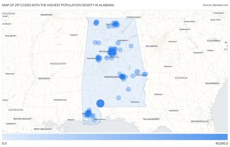 Highest Population Density In Alabama By Zip Code In 2025 Zip Atlas