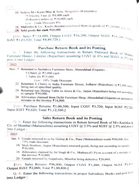 Ledger Practical Questions 7 To 12 Pdf Cheque Banks