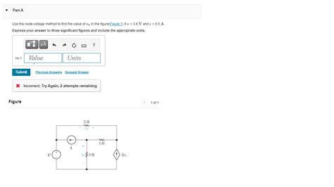 Solved Part AUse The Node Voltage Method To Find The Value Chegg