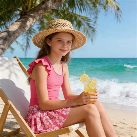 Fashoft Girls Swimsuit Ruffle Sleeve One Shoulder Bathing Suit With