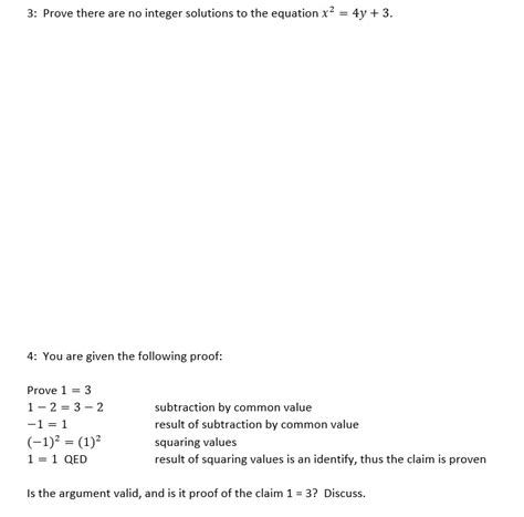solved 3 prove there are no integer solutions to the