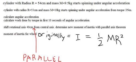 Solved Cylinder With Radius R 54cm And Mass M 9 5kg Starts