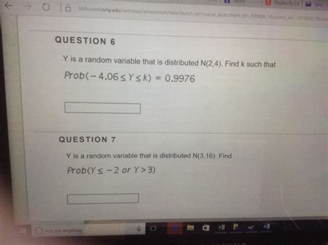 Solved Y Is A Random Variable That Is Distributed N2 4