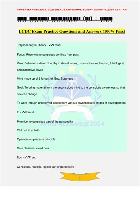 LCDC Exam Practice Questions And Answers Pass LCDC Stuvia US