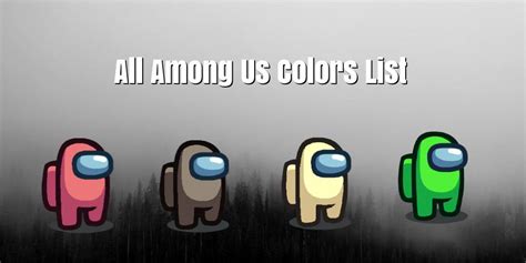 Among Us Color Code