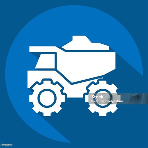 아이콘 트럭 마이닝 기호와 관련이 있습니다 긴 그림자 스타일 심플한 디자인 편집 가능 간단한 일러스트레이션 가상현실에 대한 스톡 벡터 아트 및 기타 이미지 Istock