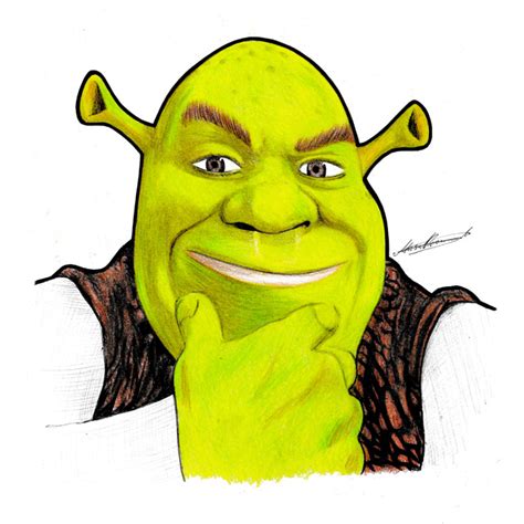 Shrek Portrait Drawing Freehand 2 Images Behance