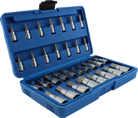 ABN Hex Socket Set 32Pc Universal SAE And Metric Allen Socket Set Hex Bit Socket Set 5 64 To
