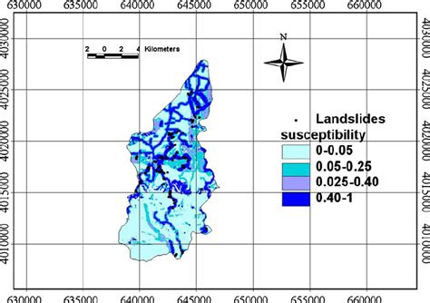 Landslide Susceptibility Map Produced From The Logistic Regression