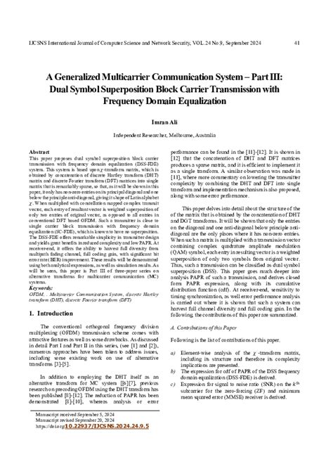 Pdf A Generalized Multicarrier Communication System Part Iii Dual Symbol Superposition Block