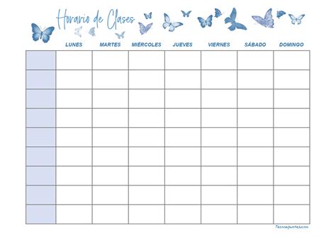 Plantilla De Horario Semanal Pdf