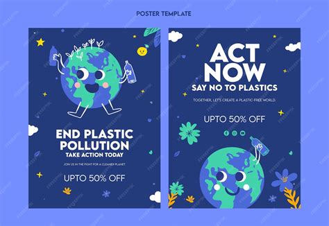 Premium Vector Environmental Awareness Poster For Plastic Pollution Hand Drawing