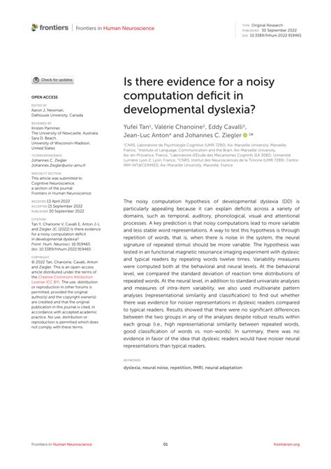 Pdf Is There Evidence For A Noisy Computation Deficit In